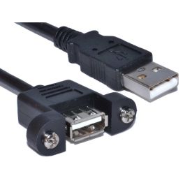 Cables Direct Panel Mount Shielded USB cable USB 2.0 5 m USB A Black