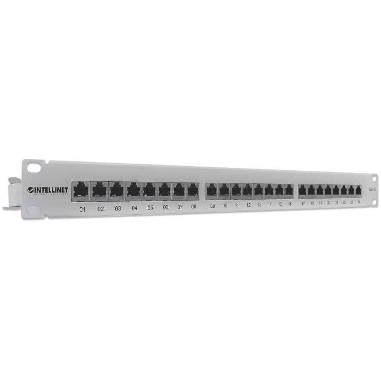 Intellinet Patch Panel, Cat6, FTP, 24-Port, 1U, Shielded, 90° Top-Entry ...